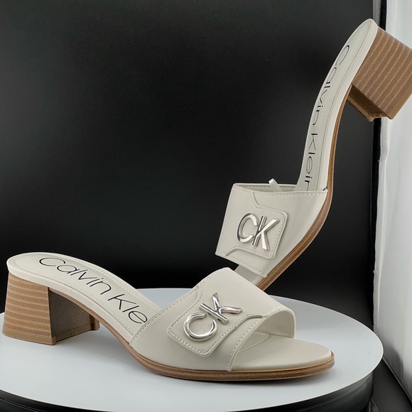 Calvin Klein | Shoes | Calvin Klein Womens Amber Logo Block Heel Dress ...